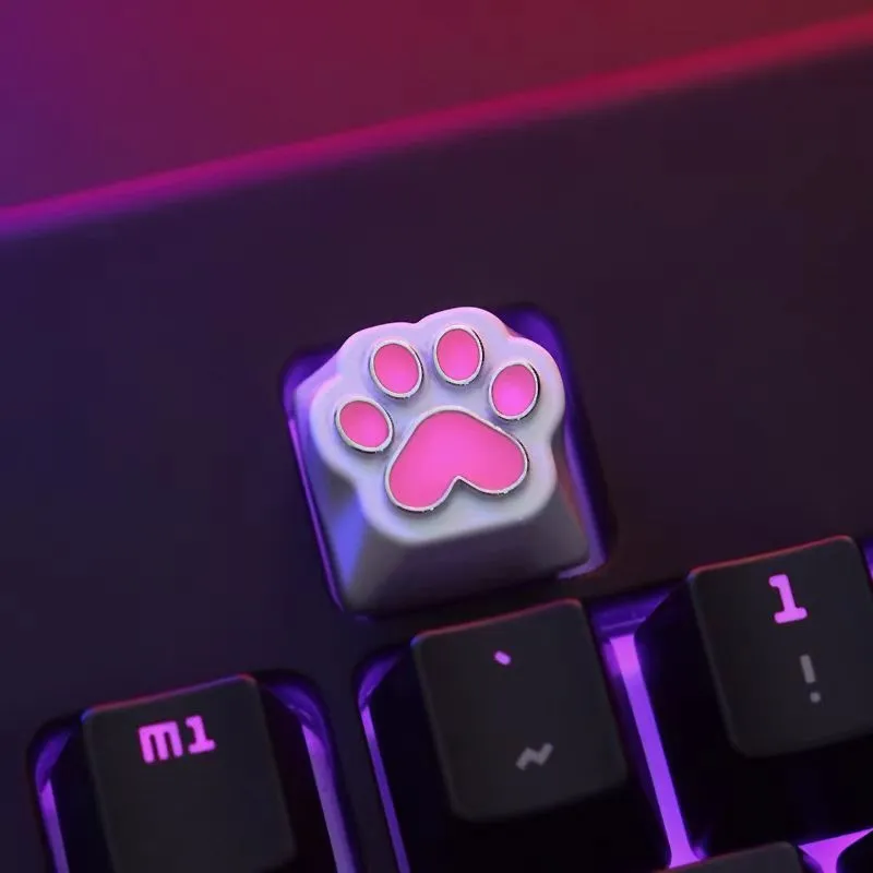 Pink Cat Paw Keycap Touch Of Cuteness Noveltykeycaps