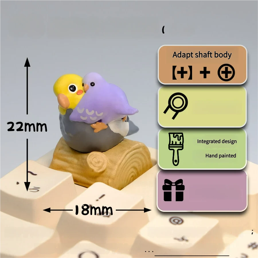 Purple Peony Cockatiel Keycaps: Unique | Noveltykeycaps